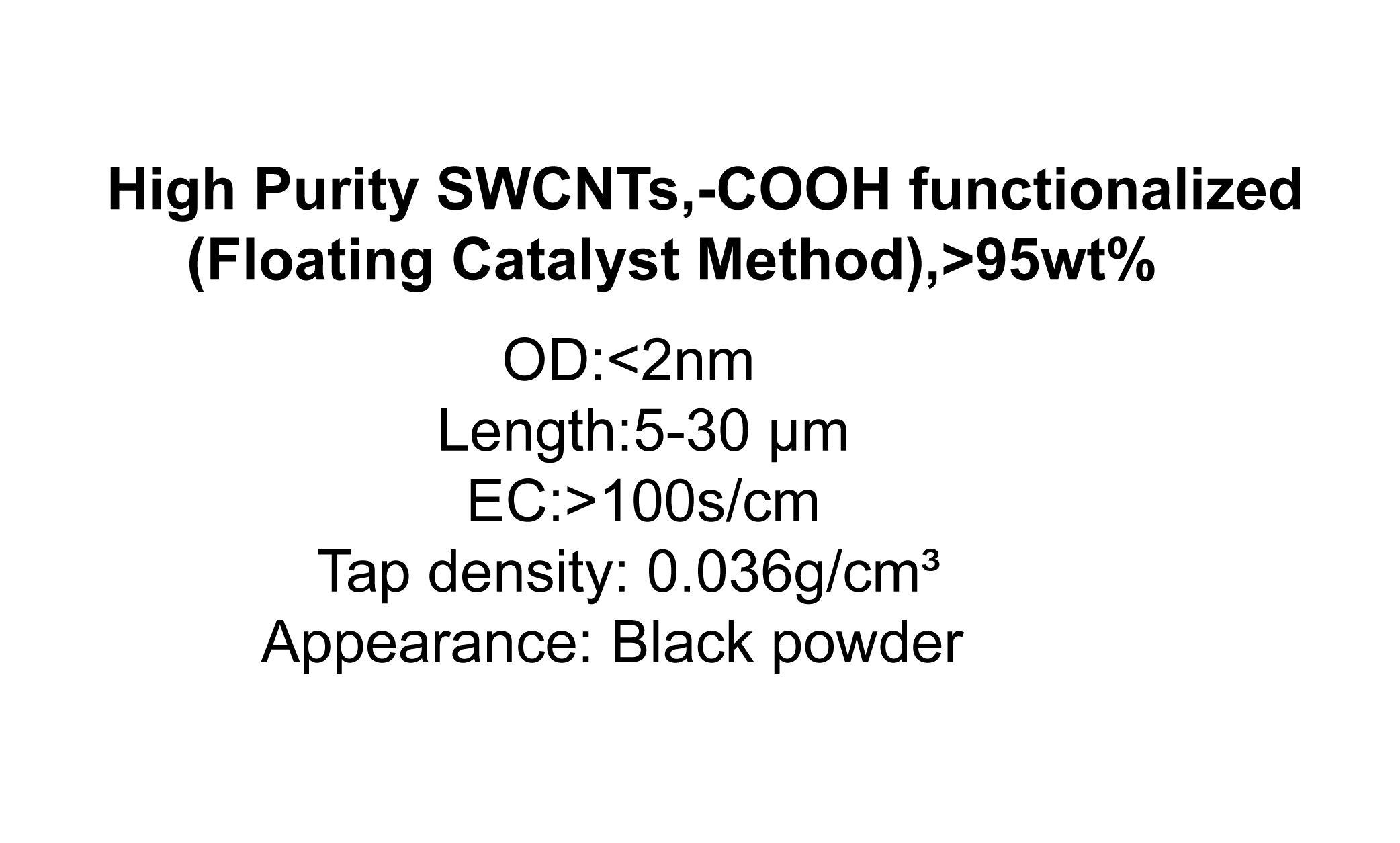 High Purity SWCNTs,-COOH functionalized (Floating Catalyst Method ...
